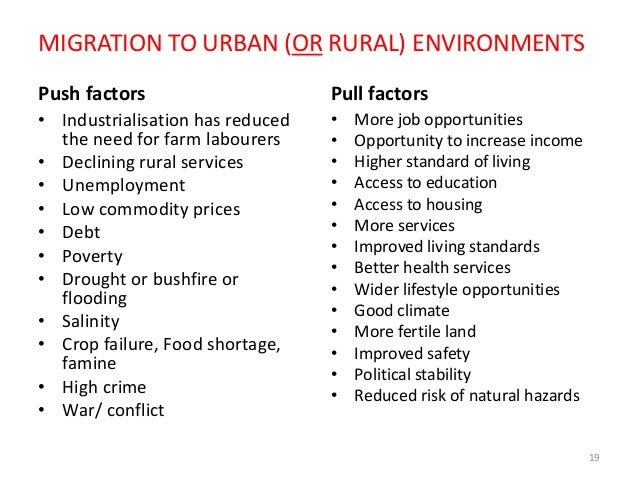 1. human environments rural urban