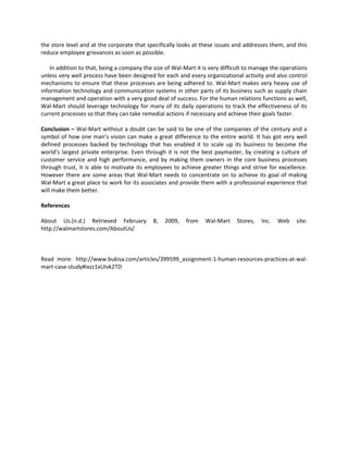 1 human resources practices at wal-mart case study | DOCX
