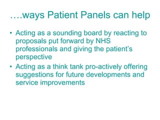 How patient panels work | PPT