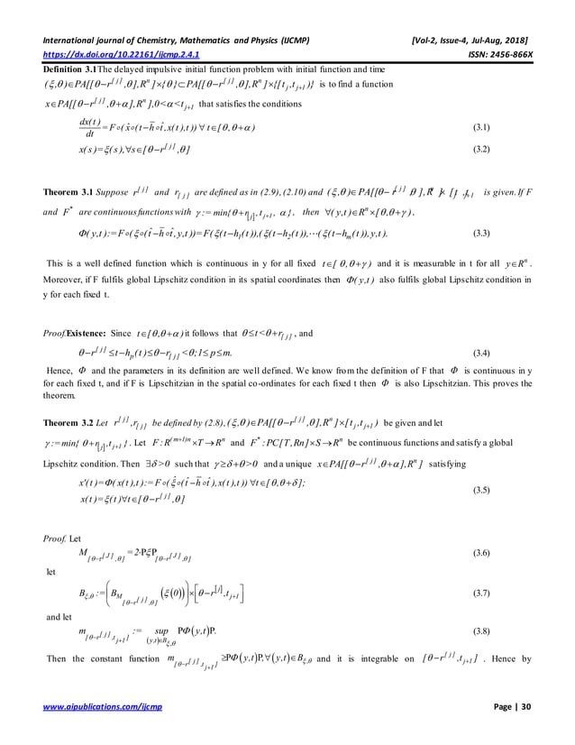 Existence And Uniqueness Result For A Class Of Impulsive Delay Differential Equations Pdf