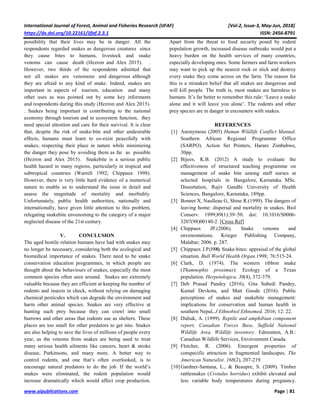 The Assessment of Human-Snake Interaction and its Outcome in the City ...