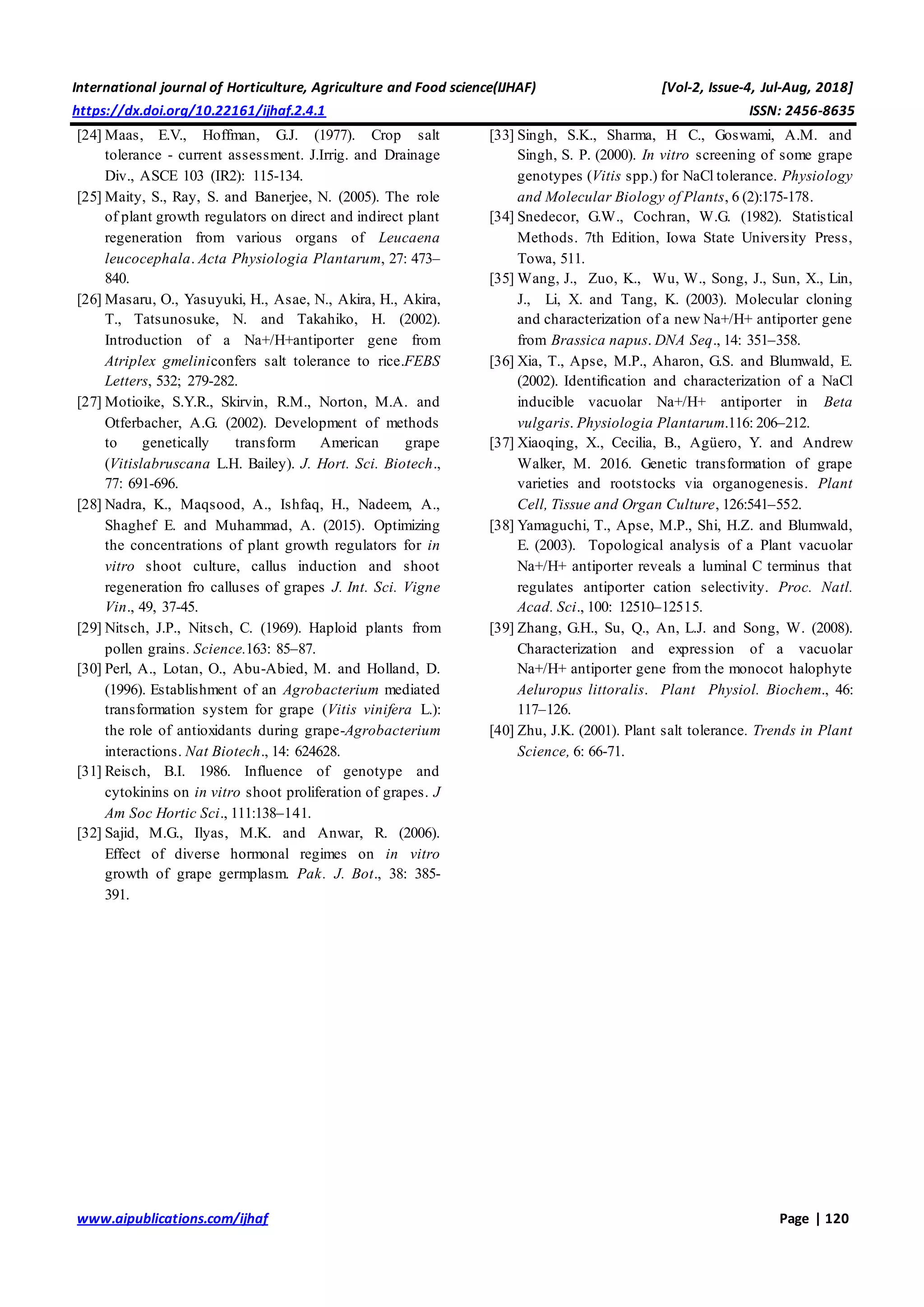 Production of Genetically Modified Grape (Vitis vinifera L.) Plants | PDF