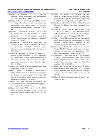 Production of Genetically Modified Grape (Vitis vinifera L.) Plants | PDF
