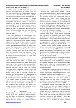 Combatting Huanglongbing in Organic Systems | PDF