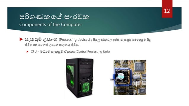 1 importance of computers - chapter 1 part 1-sinhala | PPTX