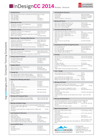 Adobe Indesign Shortcuts for Windows from Bigrockdesigns | PDF