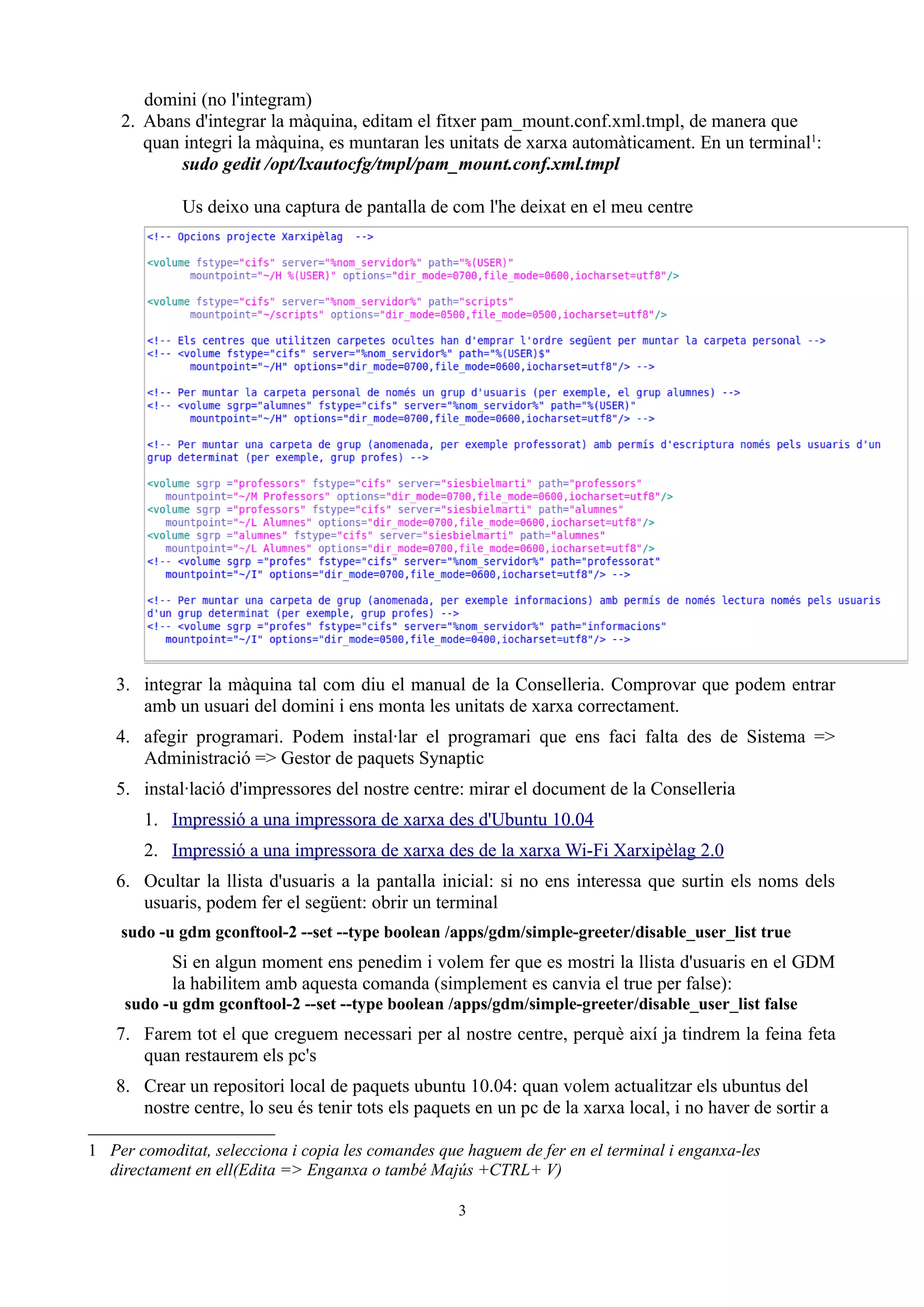 Ubuntu 10.04 LTS en el centres | PDF
