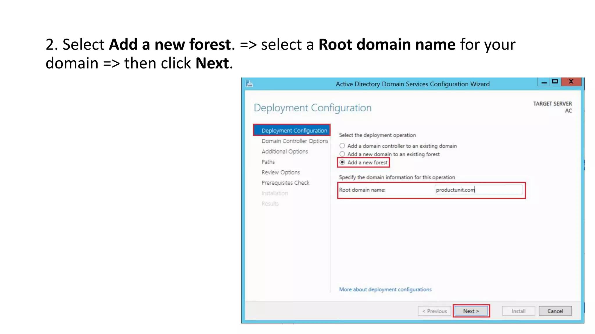 Install Active Directory And Configure Domain Controller Pptx
