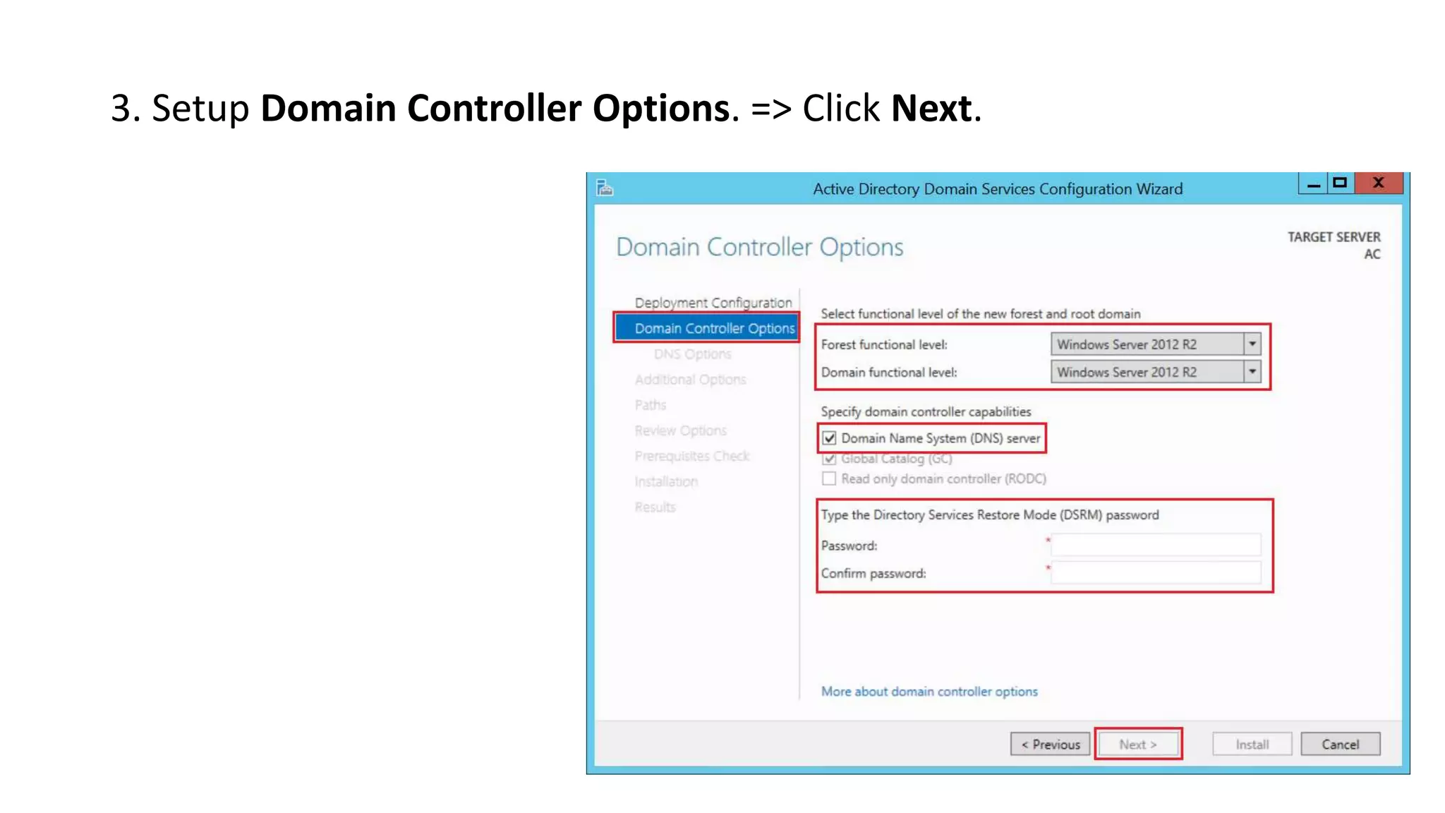 Install Active Directory And Configure Domain Controller Pptx