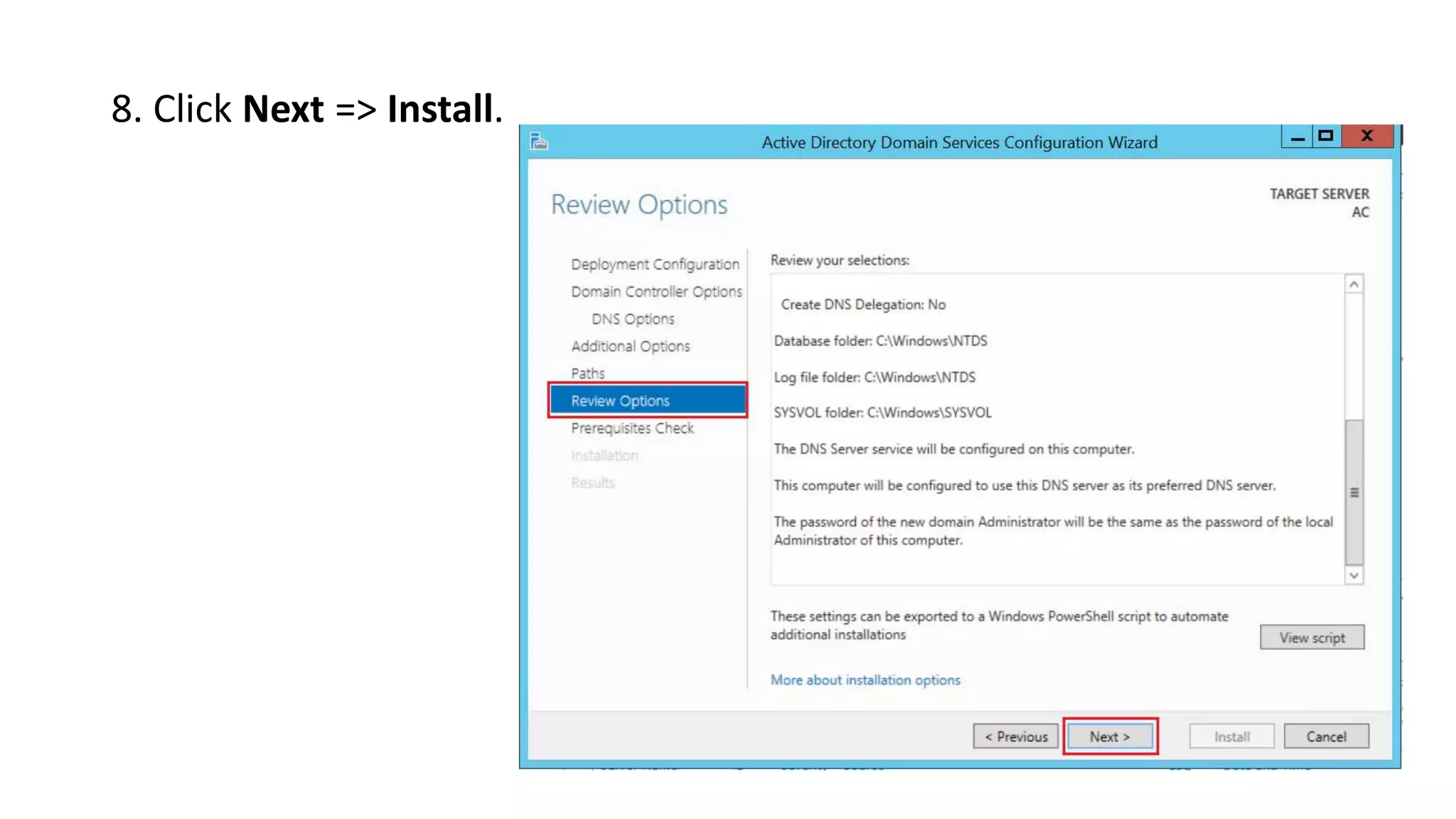 Install Active Directory And Configure Domain Controller Pptx