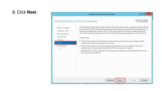 install active directory and configure domain controller | PPTX