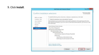 install active directory and configure domain controller | PPTX