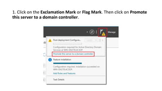 install active directory and configure domain controller | PPTX