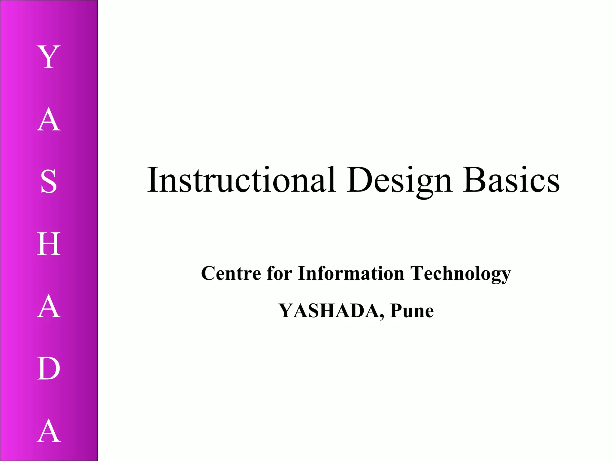 1 instructional design basics | PPT | Educational Assessment | Education