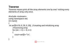 1-Intoduction ------------- Array in C++ | PPT
