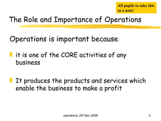 Operations - Introduction & Production Systems | PPT