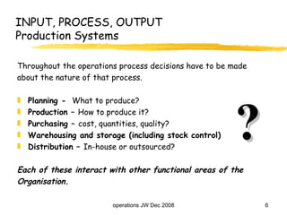 Operations - Introduction & Production Systems | PPT