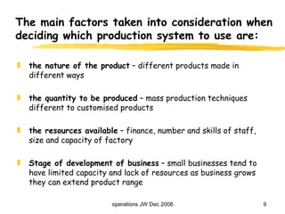 Operations - Introduction & Production Systems | PPT