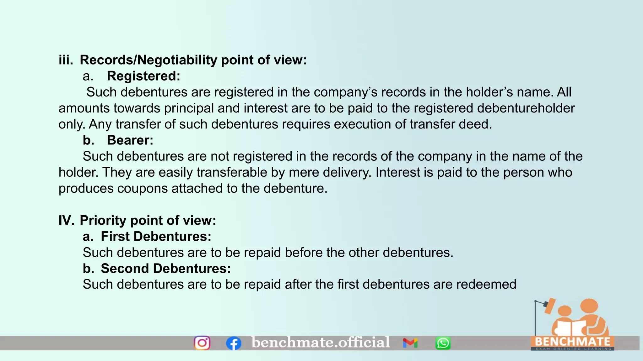 Introduction to debentures | PDF