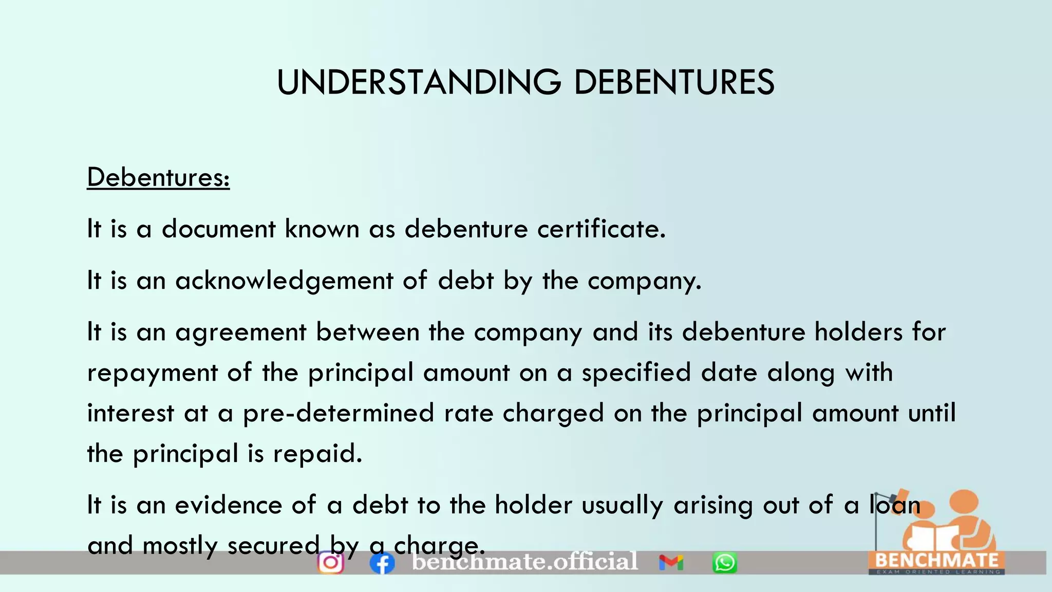 Introduction to debentures | PDF