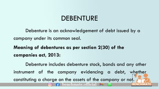Introduction to debentures | PDF