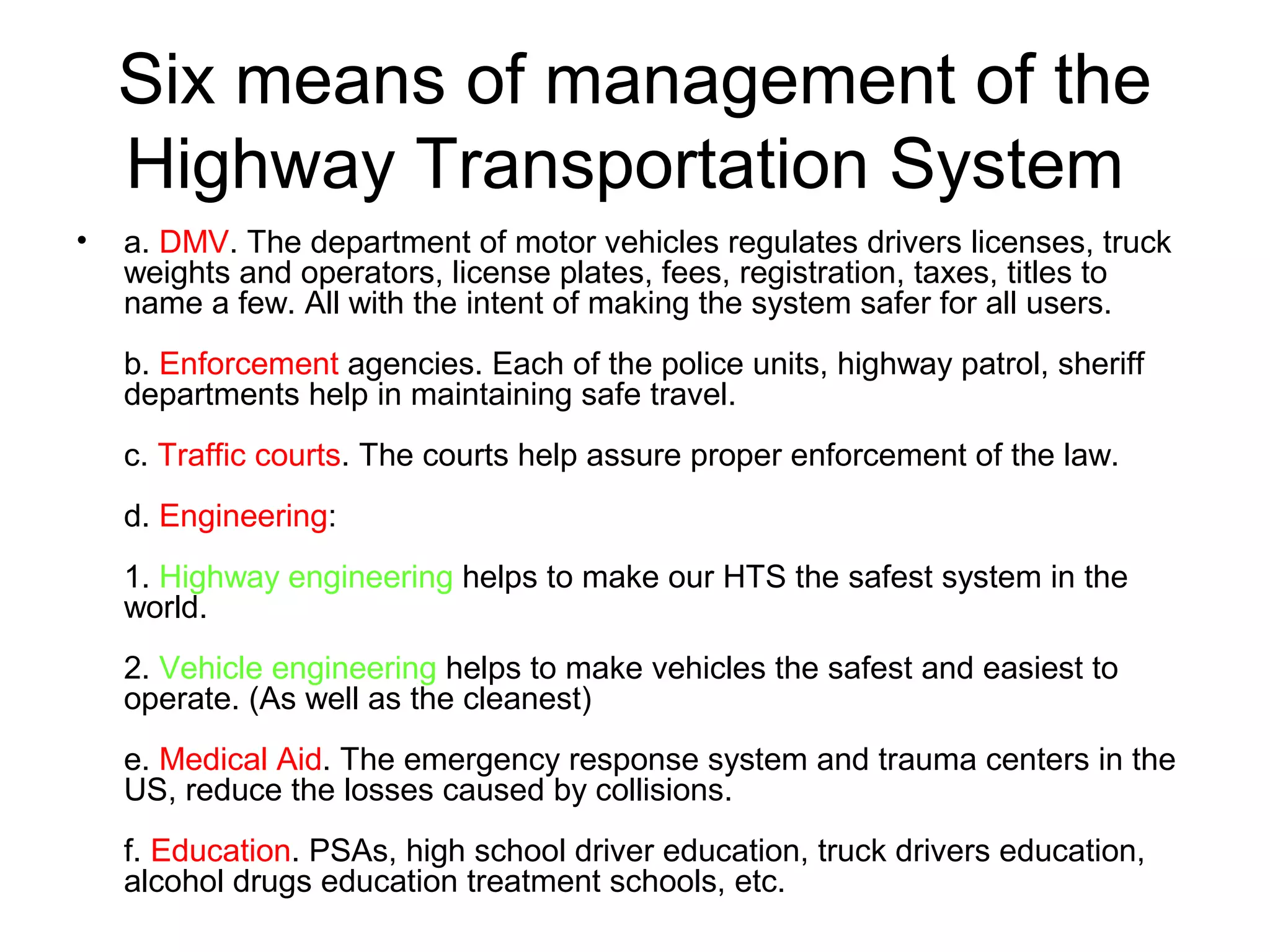 Highway Transportation System | PPT