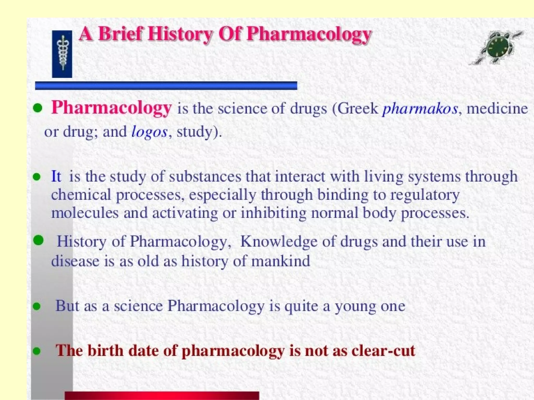 introduction to pharmacology | PPT