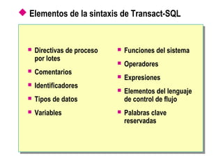 1. introduccion a transact-sql | PPT