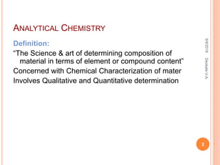 1 introduciton to analytical chemistry1 | PPTX