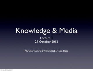 KM2012 Lecture 1: introduction | PPT