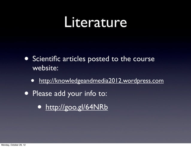 KM2012 Lecture 1: introduction | PPT