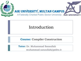 Compiler Construction Course - Introduction | PPT