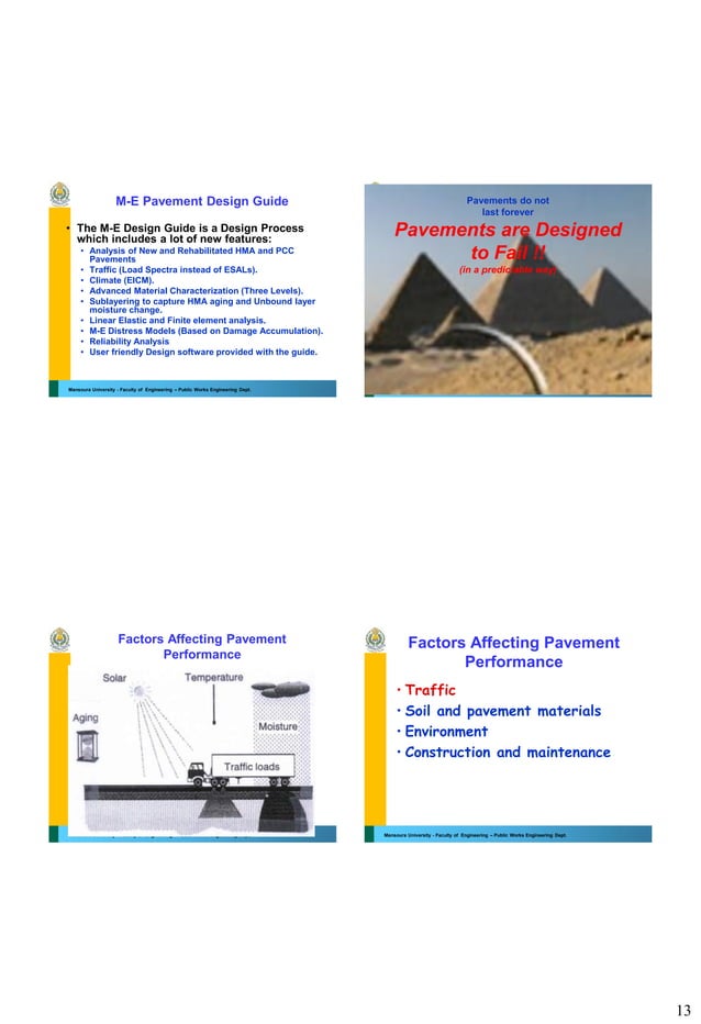 1 introduction ( Highway Engineering Dr. Sherif El-Badawy ) | PDF