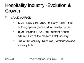 1 introduction to hospitaliy industry | PPT