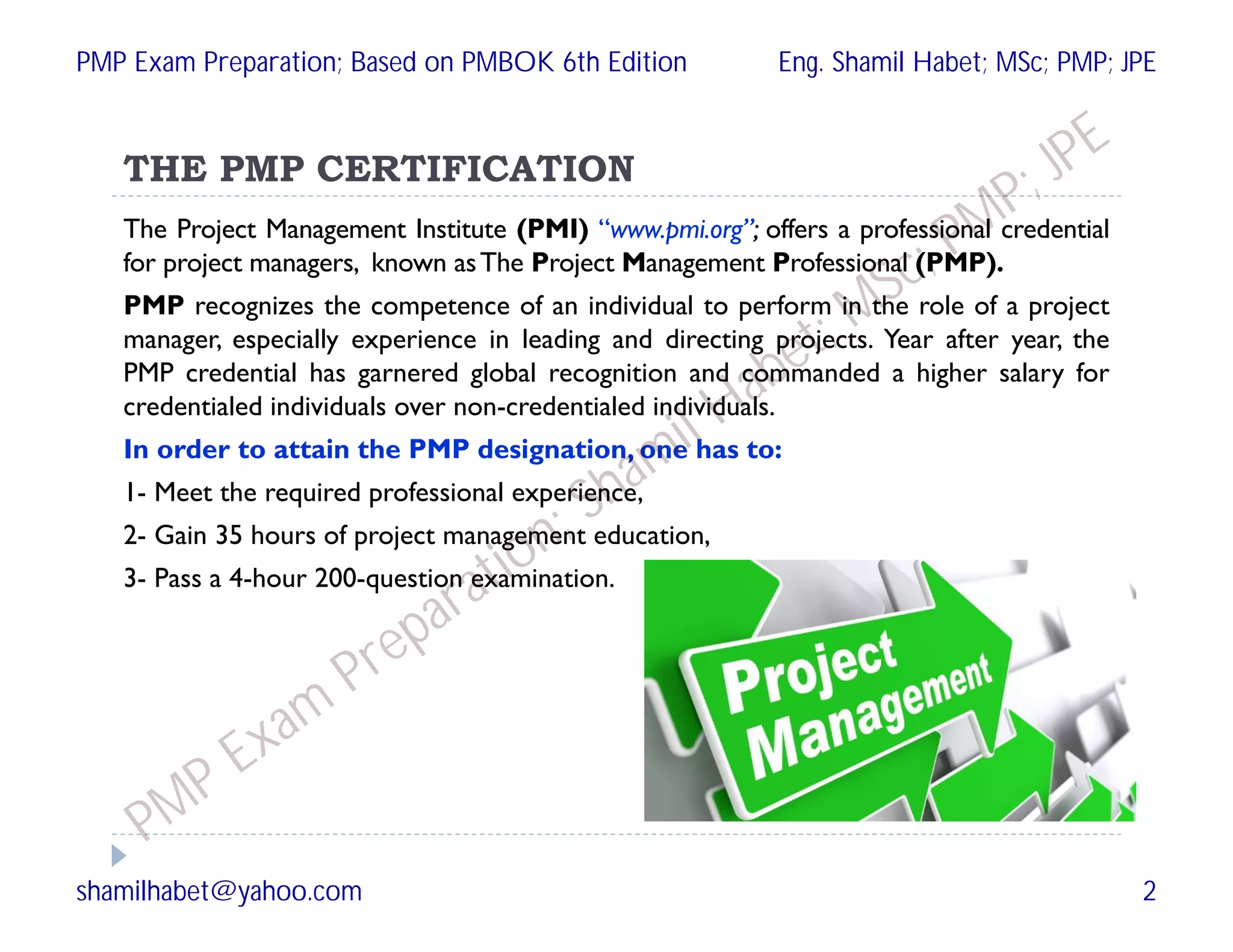 PMP Chapter 1 of 6 introduction (Based on PMBOK 6th edition) | PDF