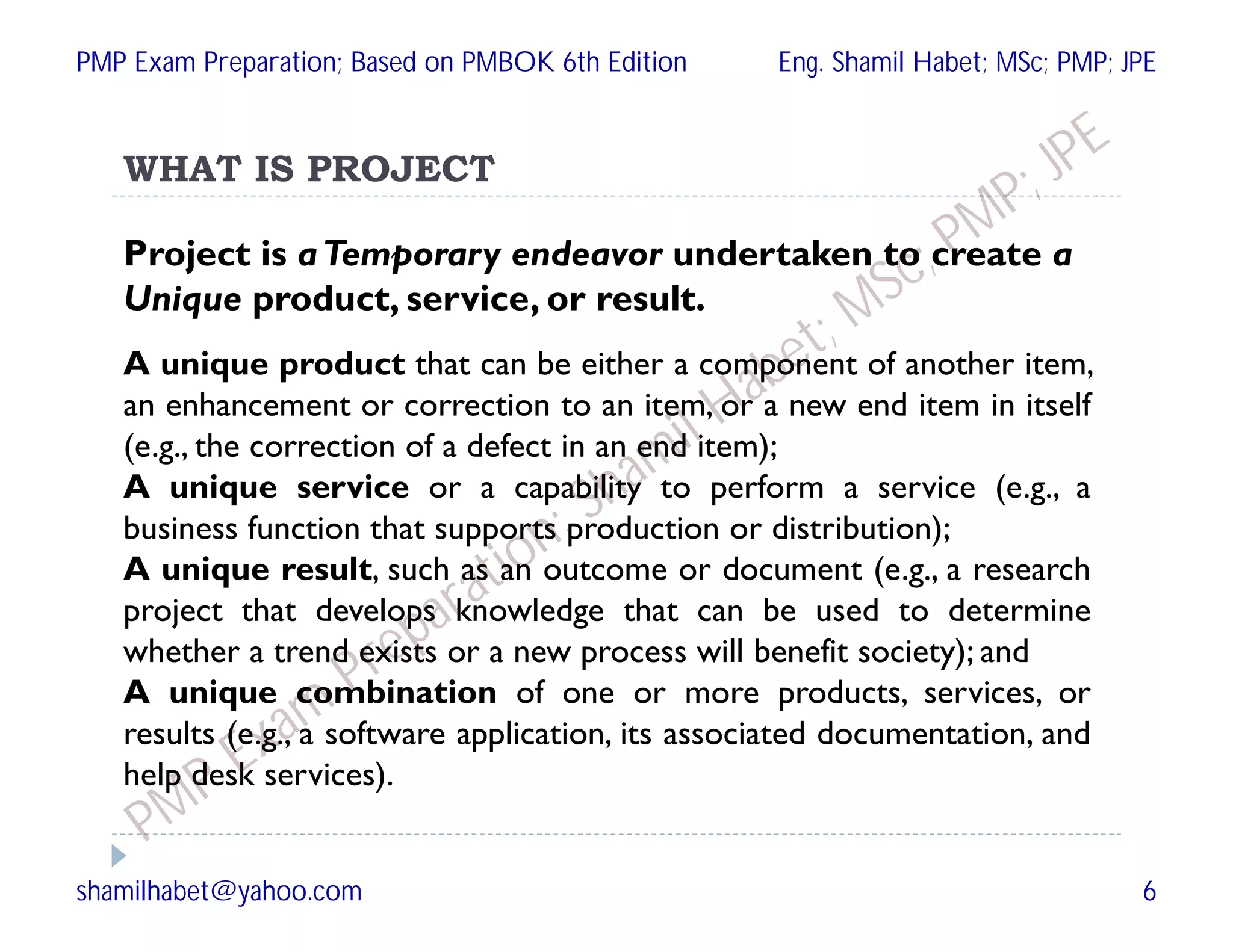PMP Chapter 1 of 6 introduction (Based on PMBOK 6th edition) | PDF