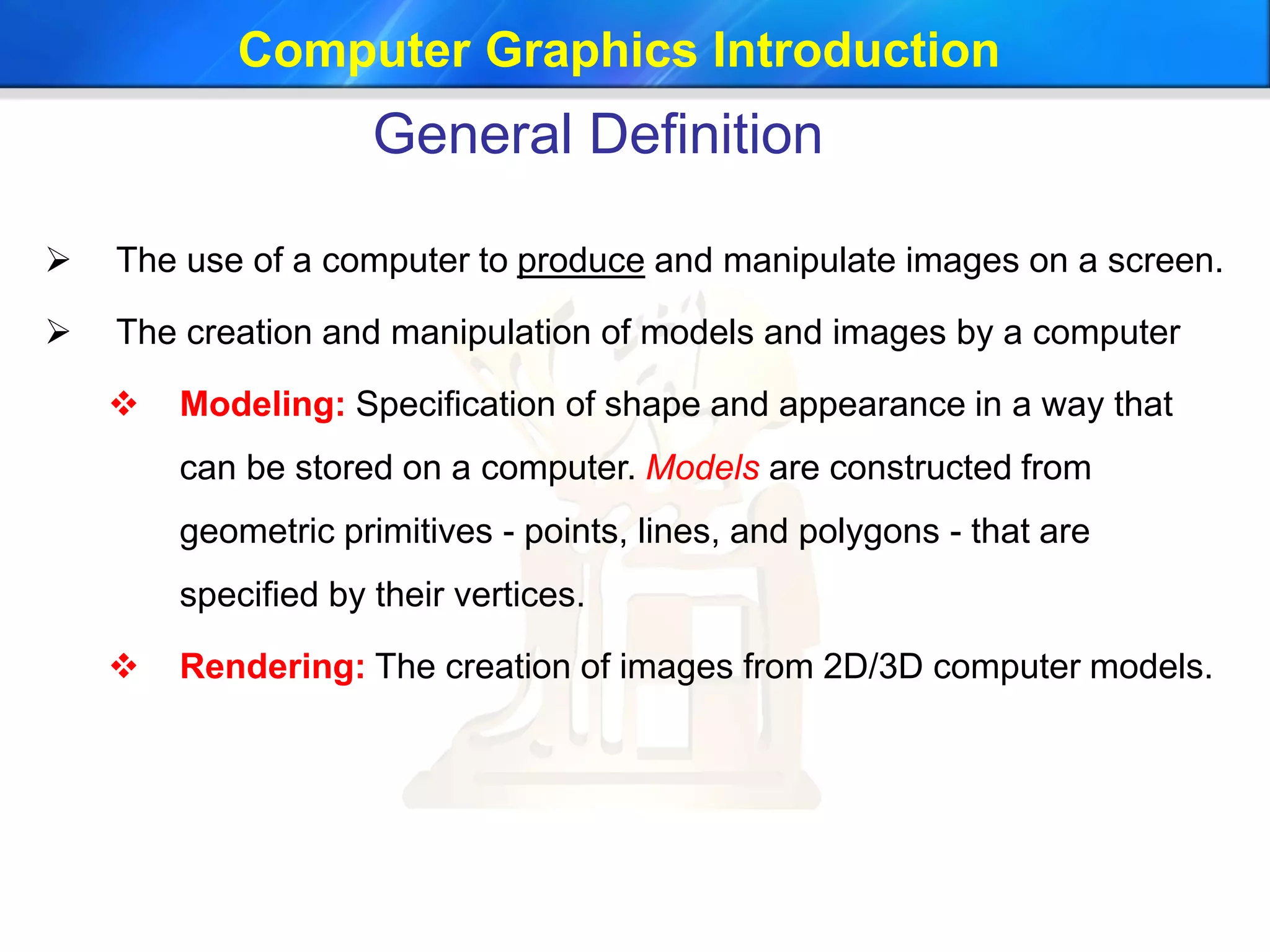1 Introduction Computer Graphics Pdf 3 D Graphics Computer
