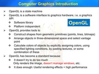 1 introduction computer graphics | PDF | 3-D Graphics | Computer Software and Applications