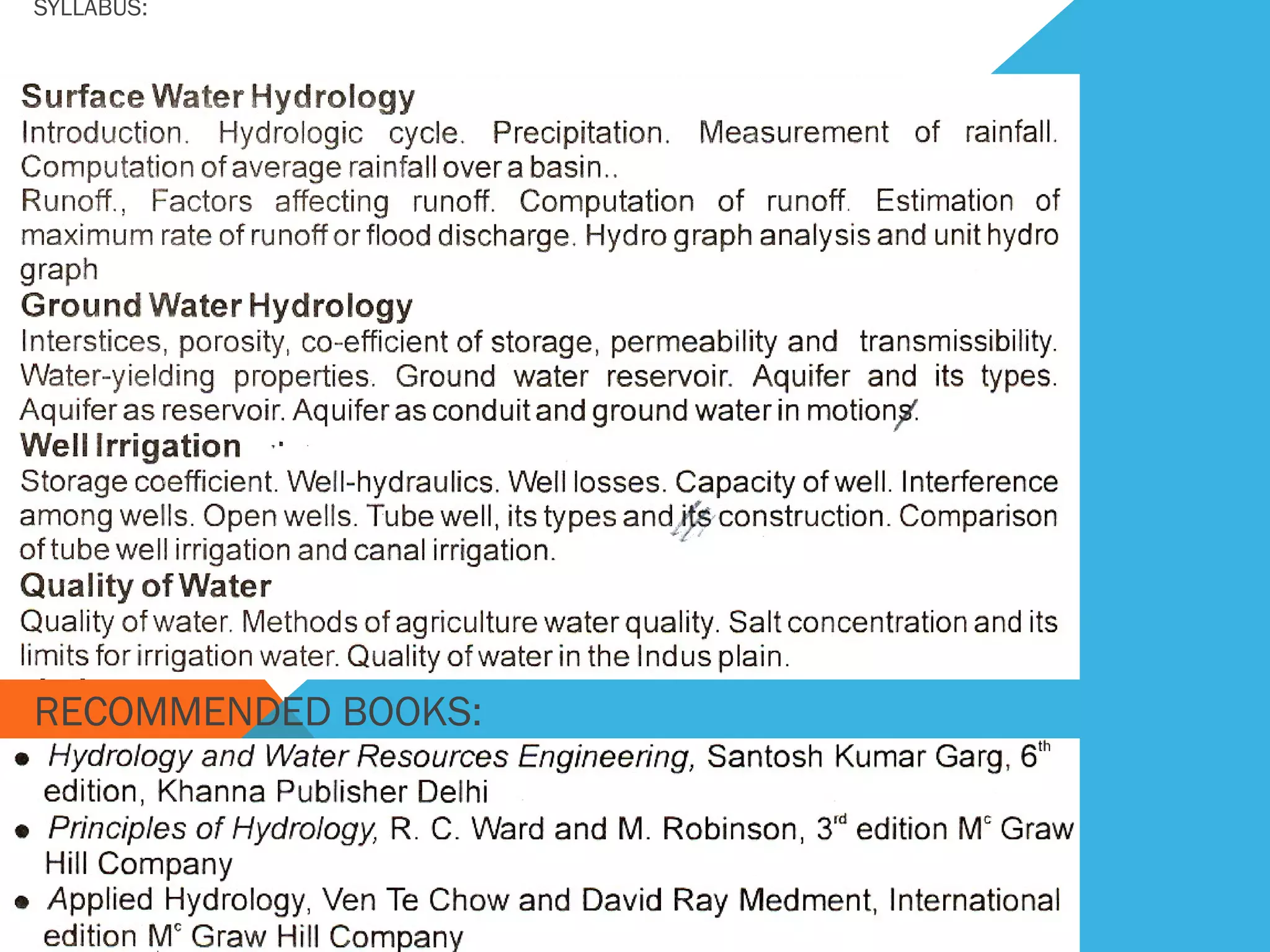 Hydrology introduction ( catchment area) | PPT