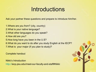 1. introductions, warm up, blog intro, writing intros, articles | PPT