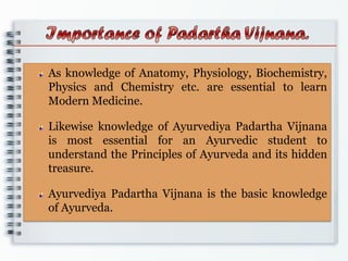 Introduction to Ayurveda & Padartha Vijnana | PDF