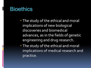1. introduction to bioethics | PPT