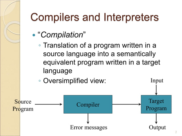1 - Introduction to Compilers.ppt | Programming Languages | Computing