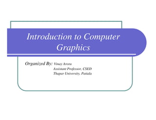 CG - Introduction to Computer Graphics | PDF