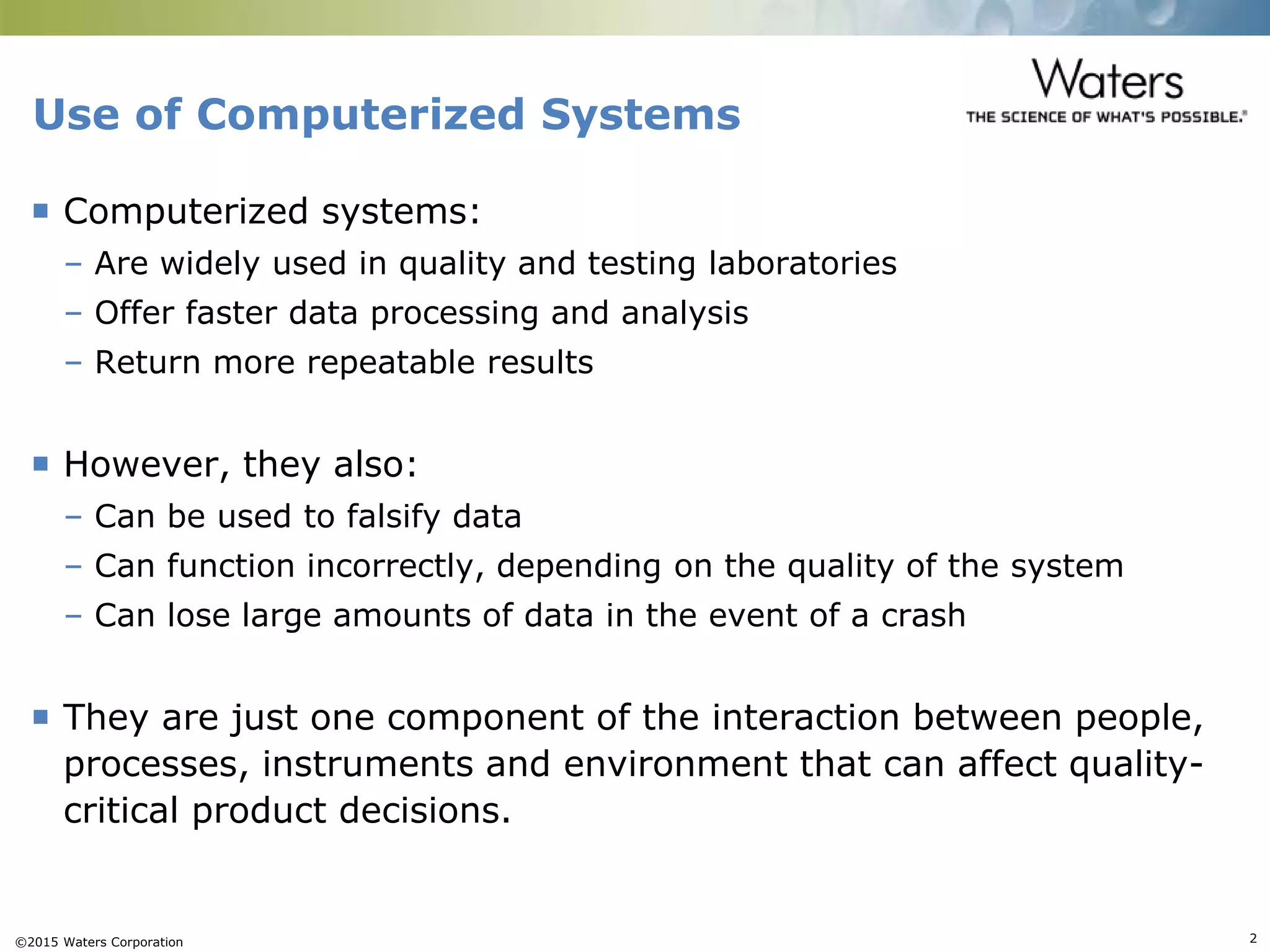 1 - Introduction to Computerized Systems Validation - for review.pptx