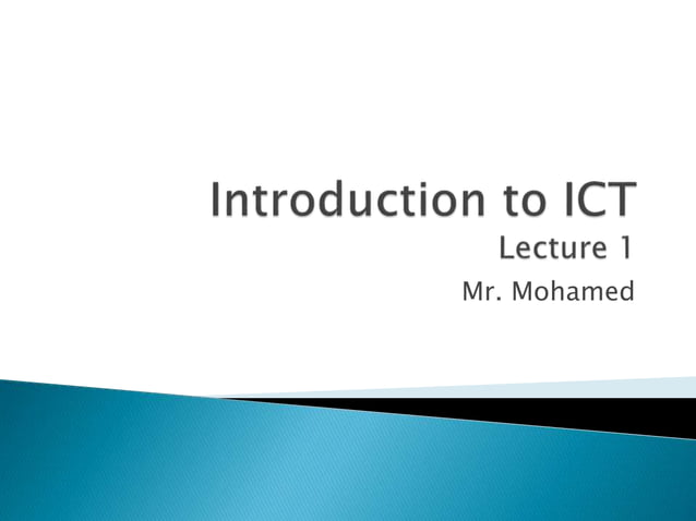 Introduction To Ict Lecture 1 Pptx Data Storage And Warehousing Computing