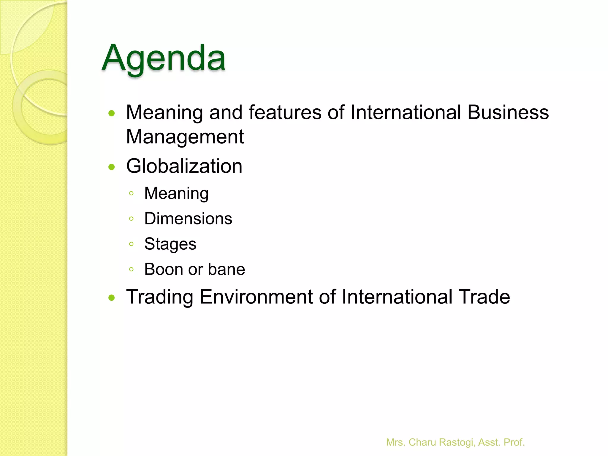 1. Introduction to International Business, Globalization and Trading ...