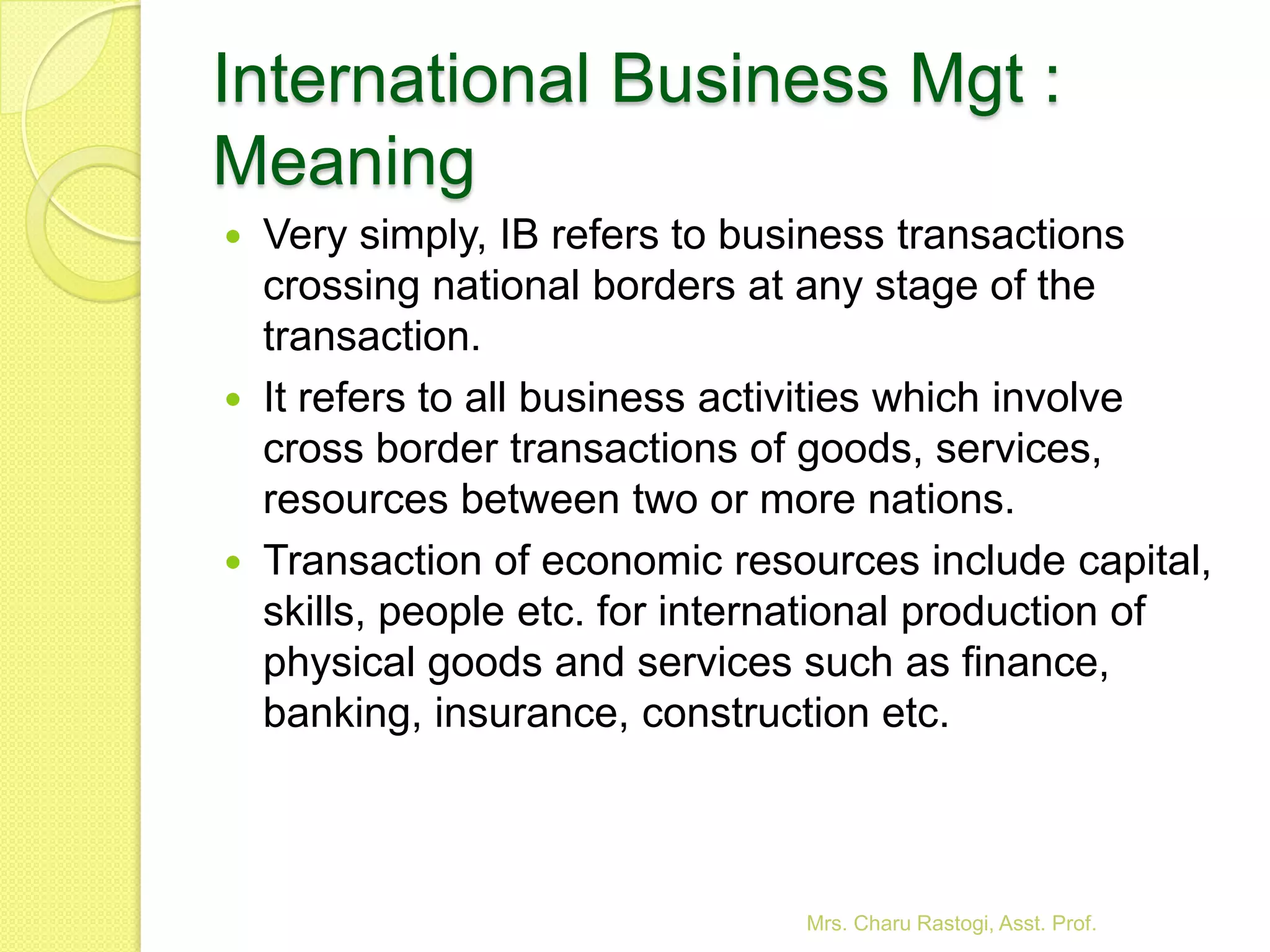 1. Introduction to International Business, Globalization and Trading ...