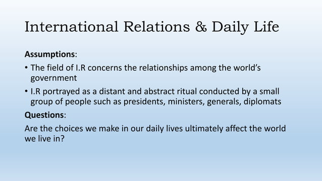 1 introduction to international relations | PPTX | Politics