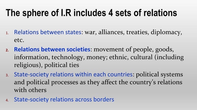 1 introduction to international relations | PPTX | Politics